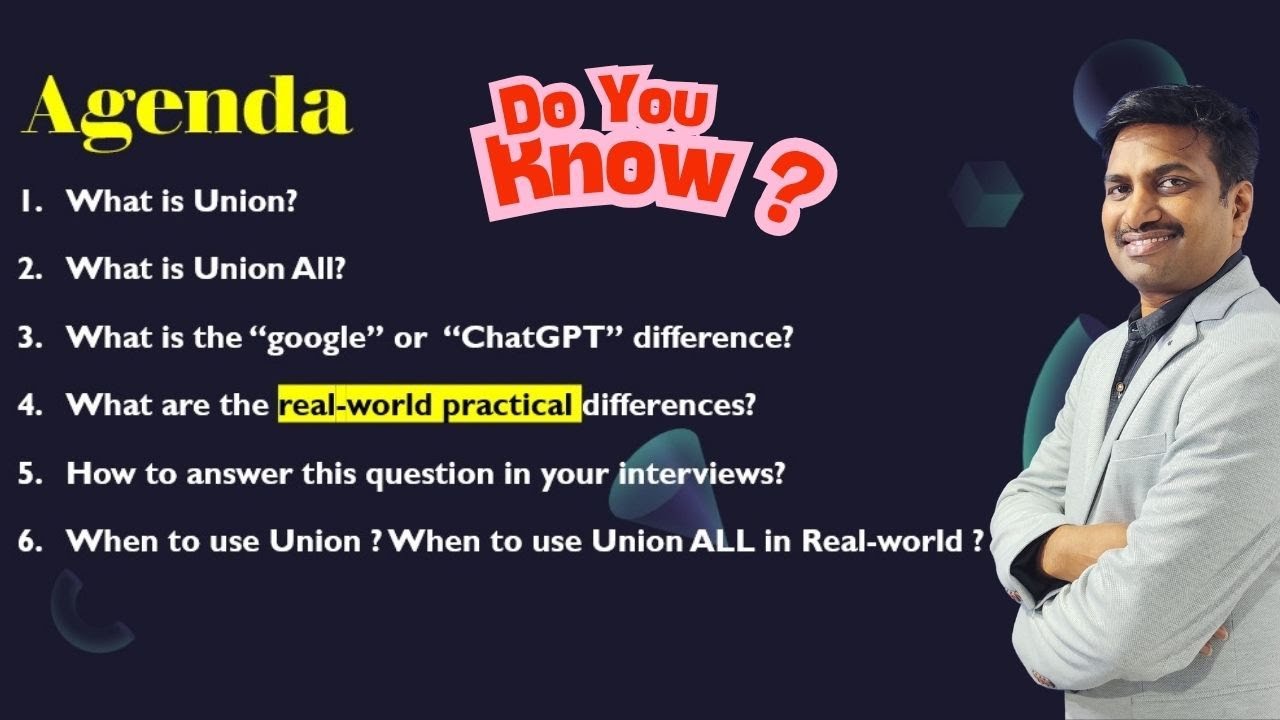 Practical Differences between UNION & UNION ALL in MSSQL - YouTube