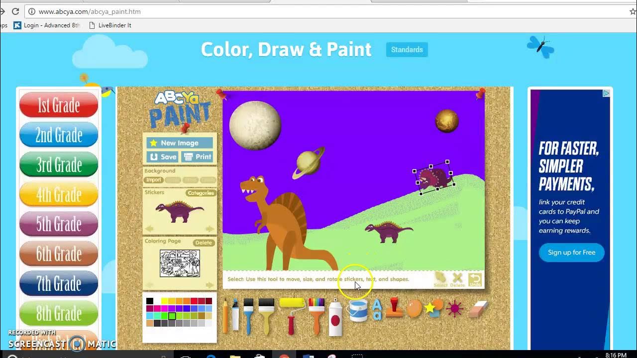 using ABCYa Paint - YouTube