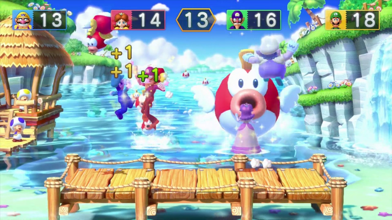 Mario Party 10 minigame: Cheep Cheep Leap 60fps - YouTube