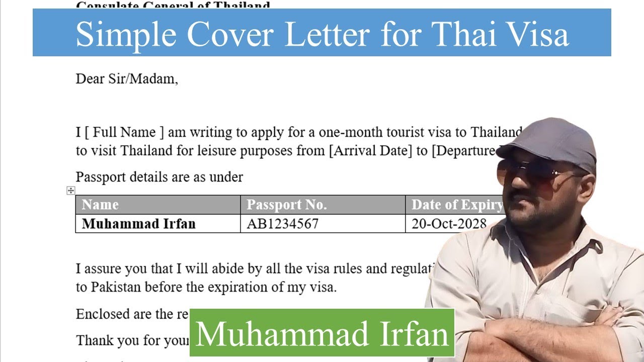 Simple Cover Letter For Thai Visa - YouTube