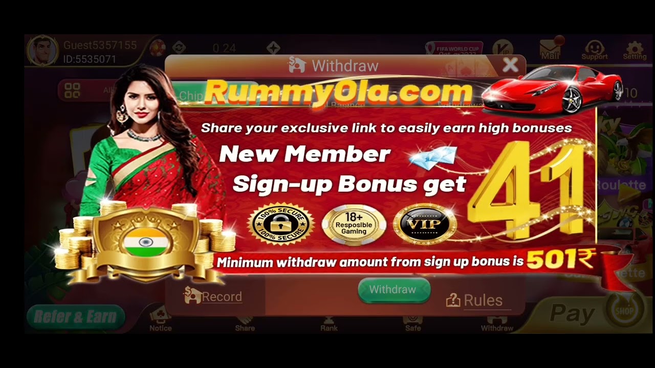 rummy ola sing up bonus 51 and 1000 bonus - YouTube