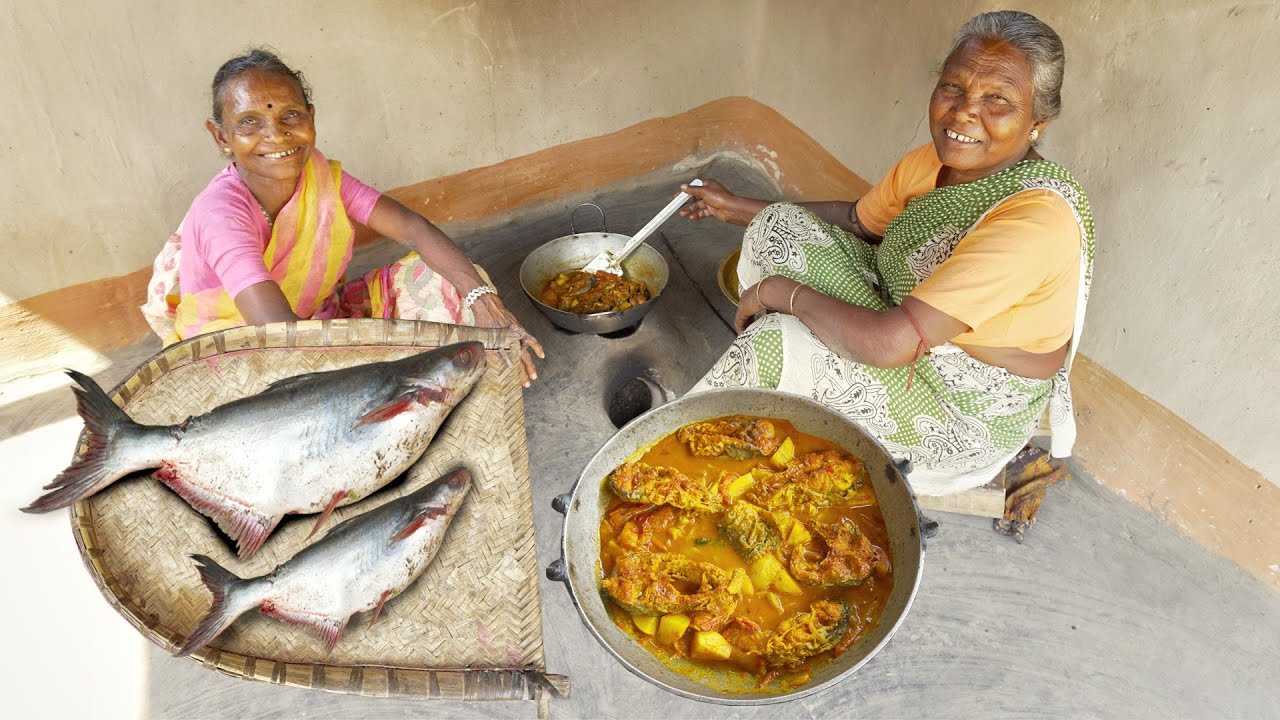 PANGAS FISH curry Cooking tribe grandmother's | Indian Rural tribe ...