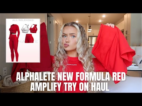 ALPHALETE FORMULA RED AMPLIFY LAUNCH TRY ON HAUL & REVIEW | Best scrunch leggings NEW Bailey Stewart