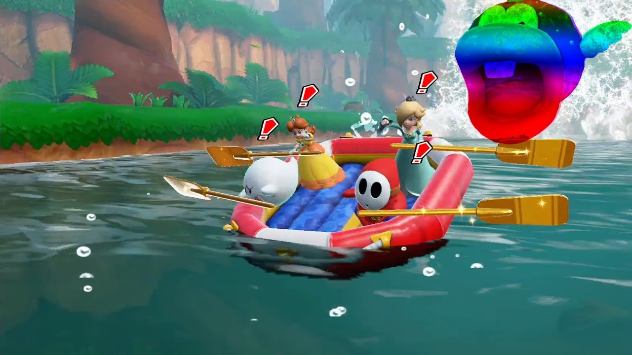 Super Mario Party - River Survival | Hard Course (4 Players Gameplay ...