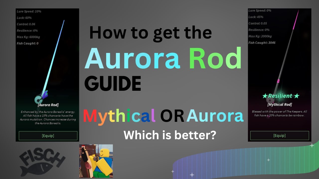 How to get the NEW Aurora Rod in Fisch Roblox is it better than ...