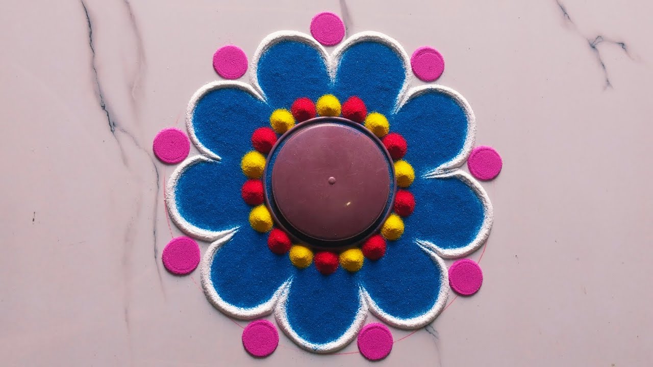 2 Simple Festival Rangoli |Easy Rangoli |Daily Rangoli |Rangoli Colours ...