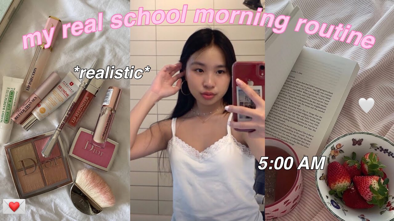 my REAL 5am school morning routine *grwm* - YouTube