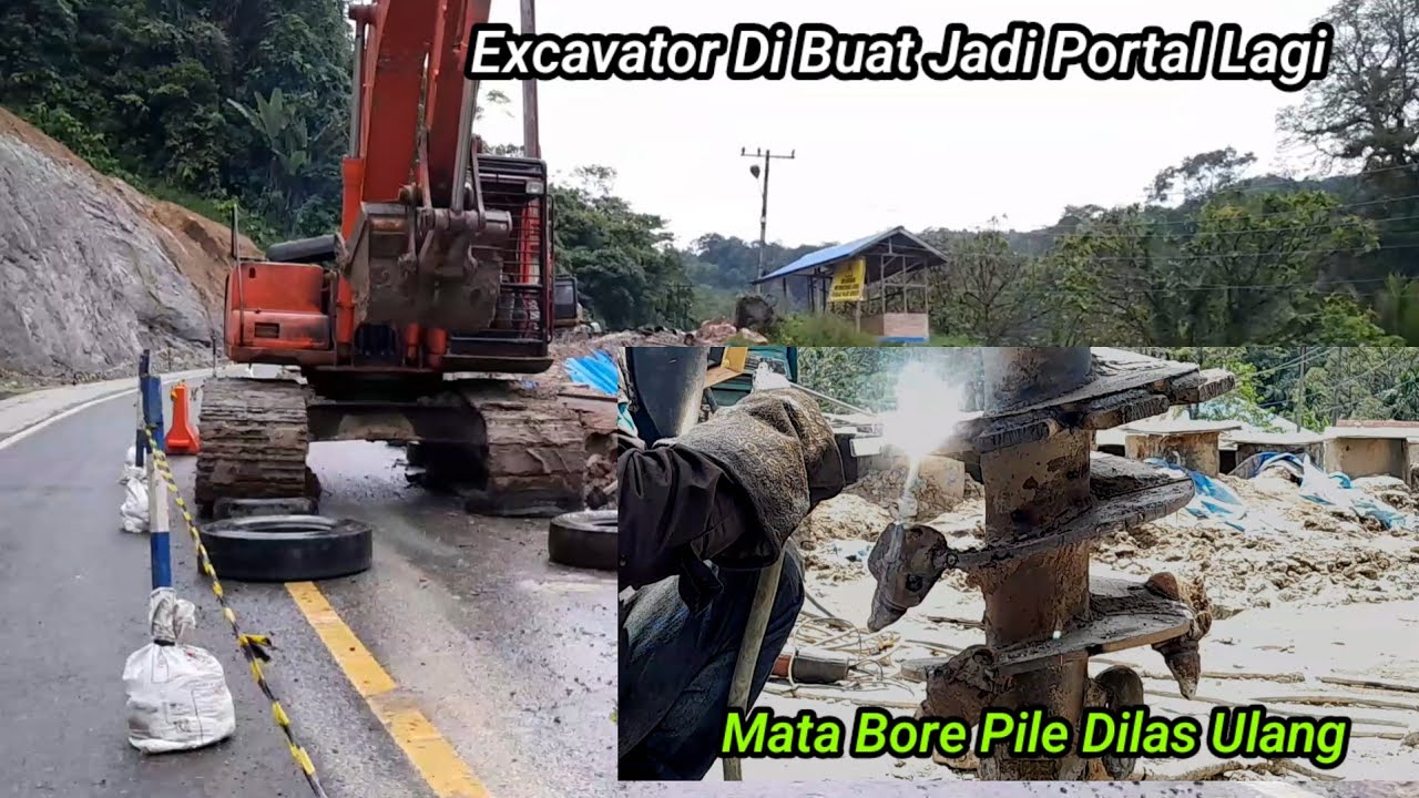 Batu Jomba Terbau || Excavator Jadi Portal Lagi !! Mata Bore Pile DiLas ...