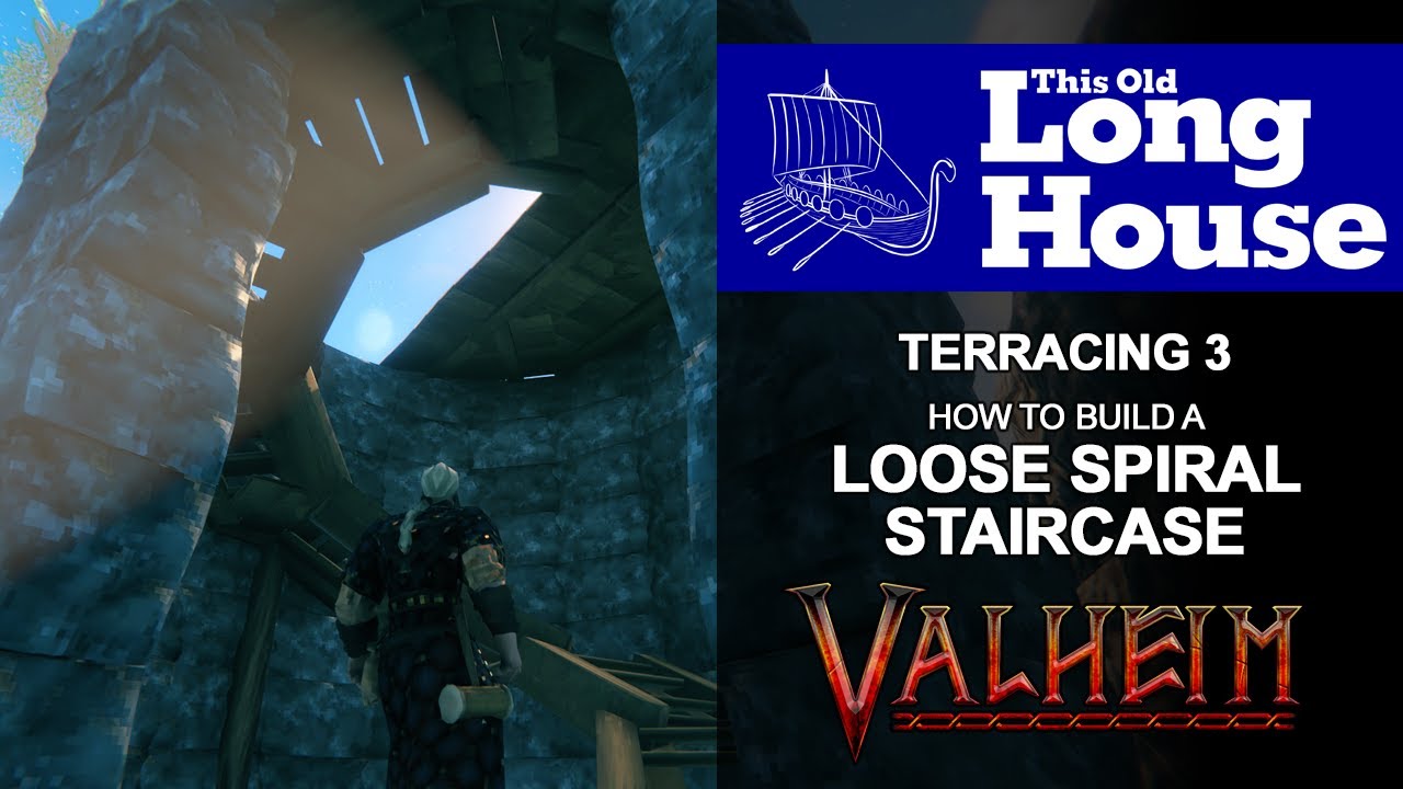 How to build a "loose" spiral stair case variation in Valheim - YouTube