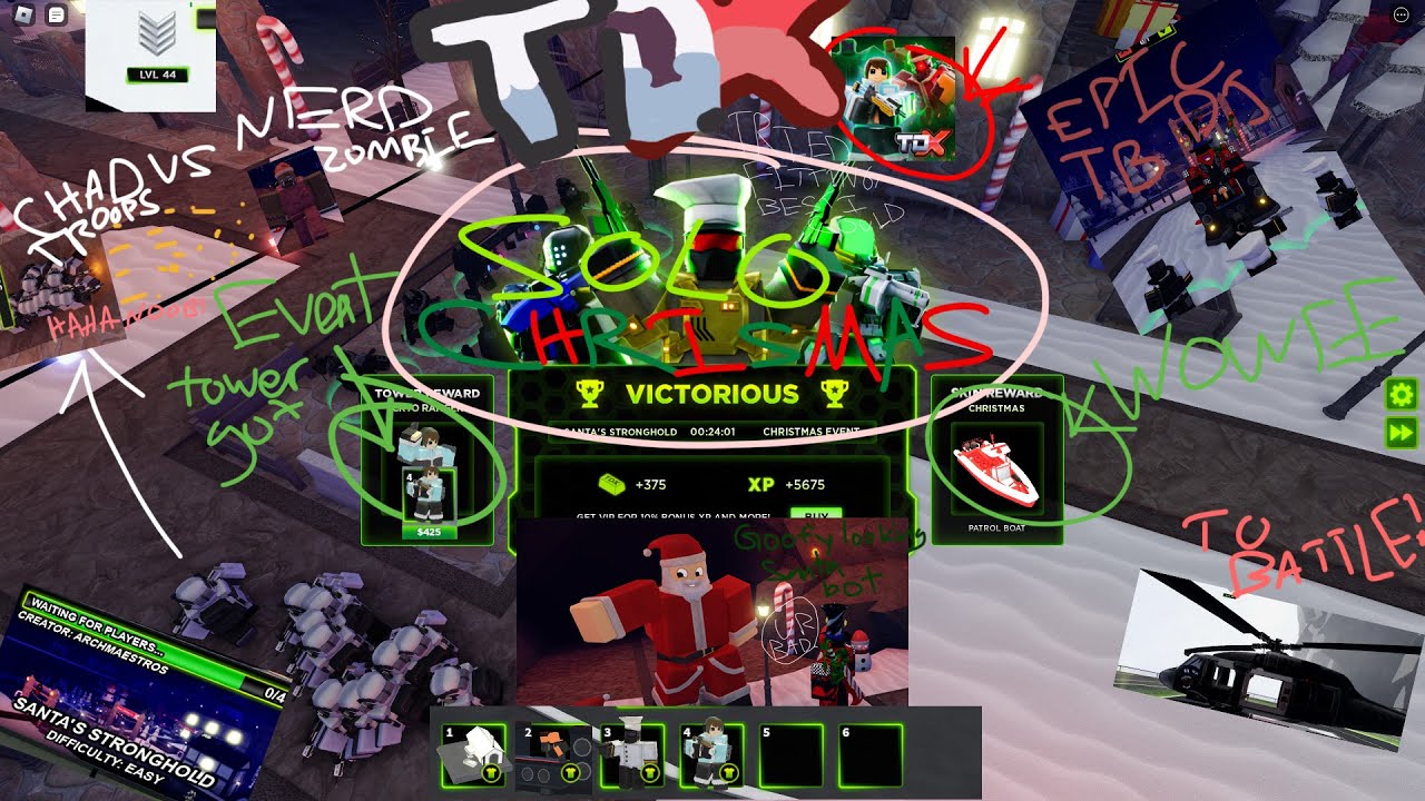 SOLO XMAS EVENT!!!!!11!!111 (Roblox, Tower Defense X) - YouTube