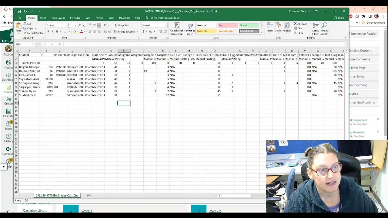 Canvas: Edit a .csv file - YouTube