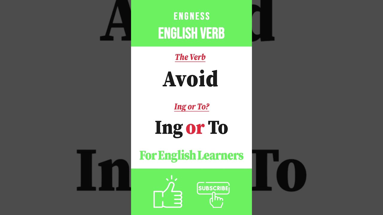 [English Learning] Avoid ing / Avoid to ? #Engness - YouTube