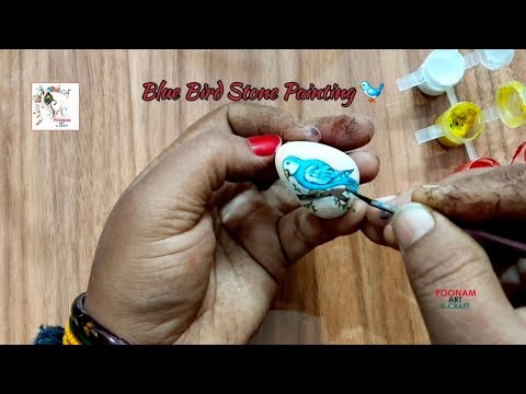 Blue Bird Stone Painting | Creative Pebble Art - YouTube