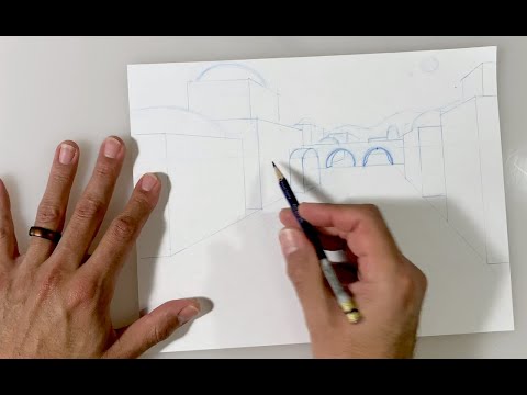 One Point Perspective Desert City Part 2 - YouTube