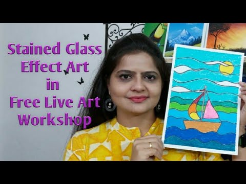 Stained Glass Effect Art in Free live Art Workshop #7 - YouTube