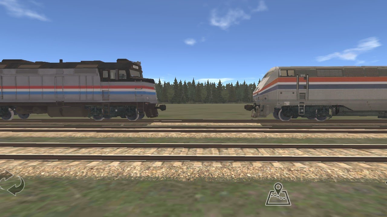Train and rail yard - Simulator - New locomotive 374 vs locomotive 916 ...