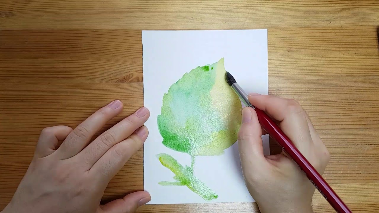 how to paint hydrogen leaves watercolorpainting. - YouTube