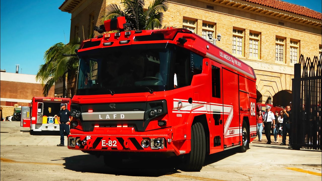 LAFD’s New Fully Electric Fire Engine 82 (Hollywood) - YouTube
