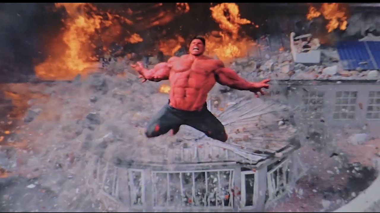 red hulk long jumps full of gema rediations | Captain America brave new ...