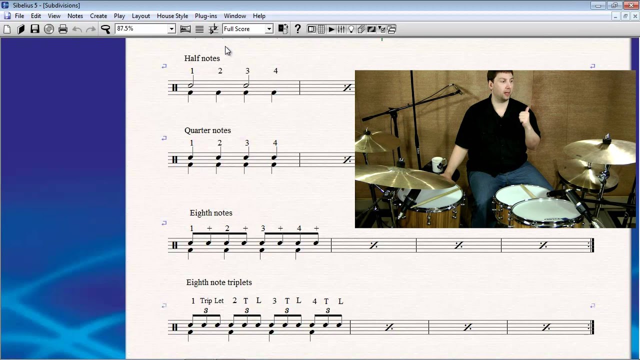 Best Drum Lessons.net /Basic Subdivisions Part 1 - YouTube