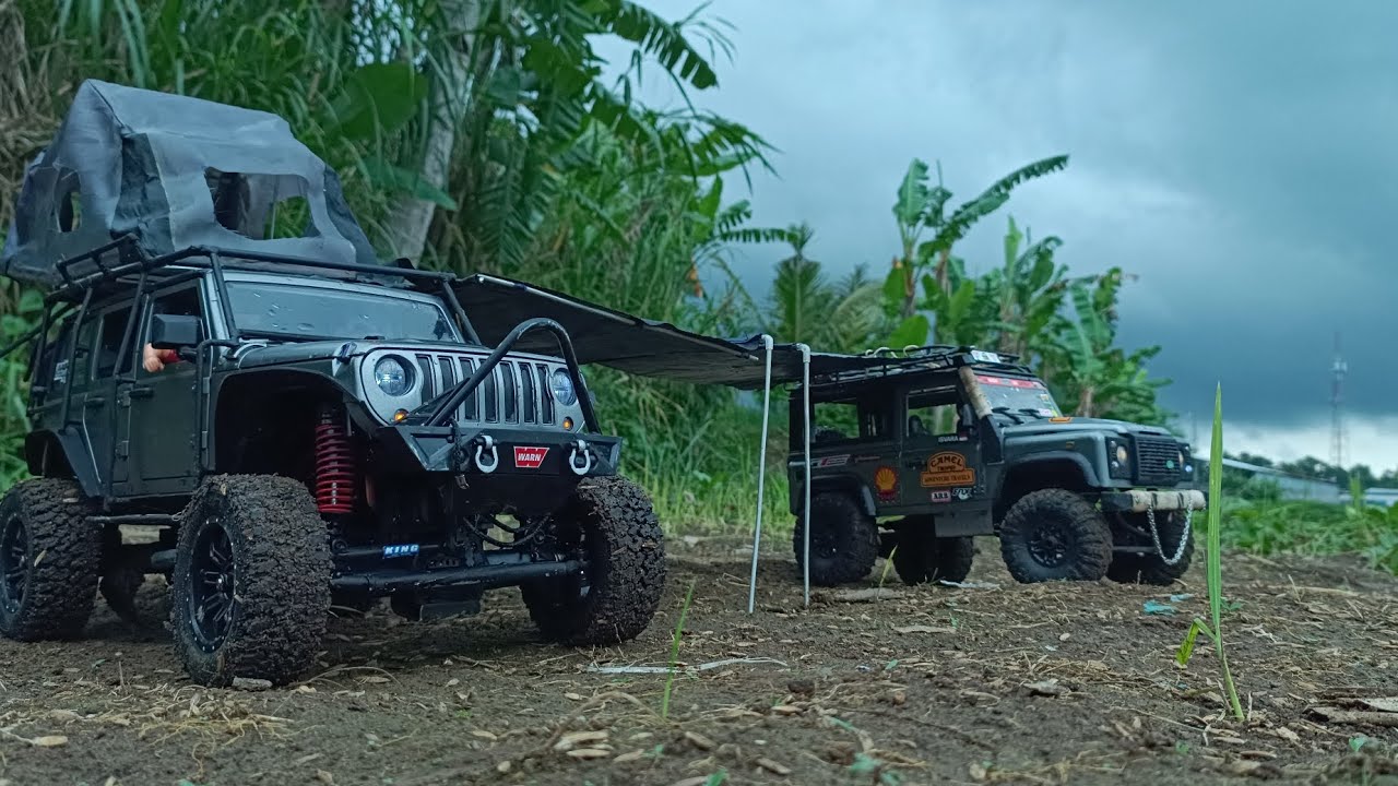 Camping Adventure Jeep Rubicon & Land Rover | RC MN128 | MN 99S 1/12 ...