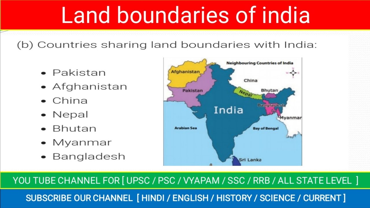 land boundaries of India | neighbour countries of India | neighbour ...