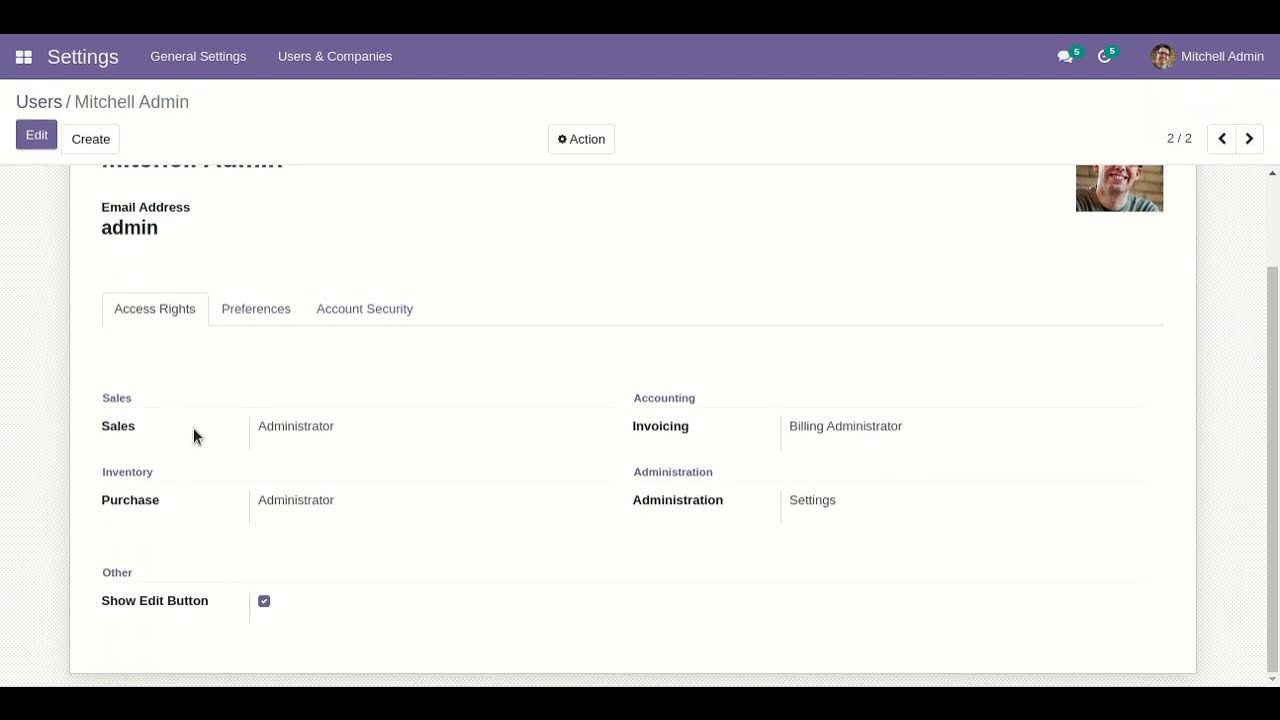 Hide/Show Edit Button Odoo - YouTube