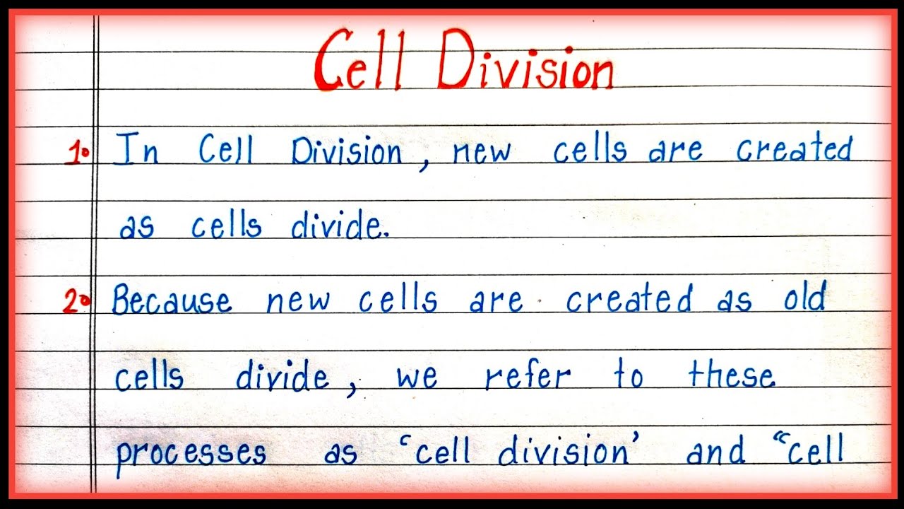 10 Lines on Cell Division in English| What is Cell Division| - YouTube