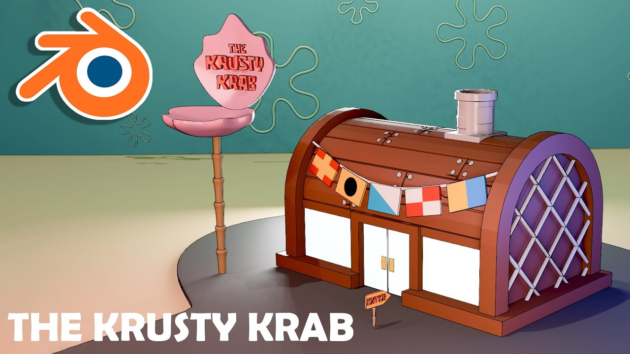 THE KRUSTY KRAB (No Voice Over) - BLENDER 3D MODELING 051 - YouTube