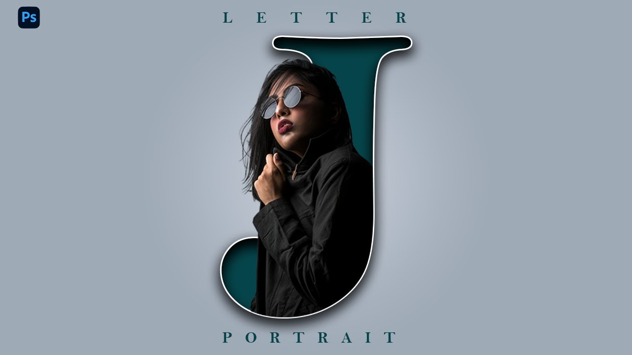 Letter J Portrait in adobe photoshop | Letter portrait design - YouTube