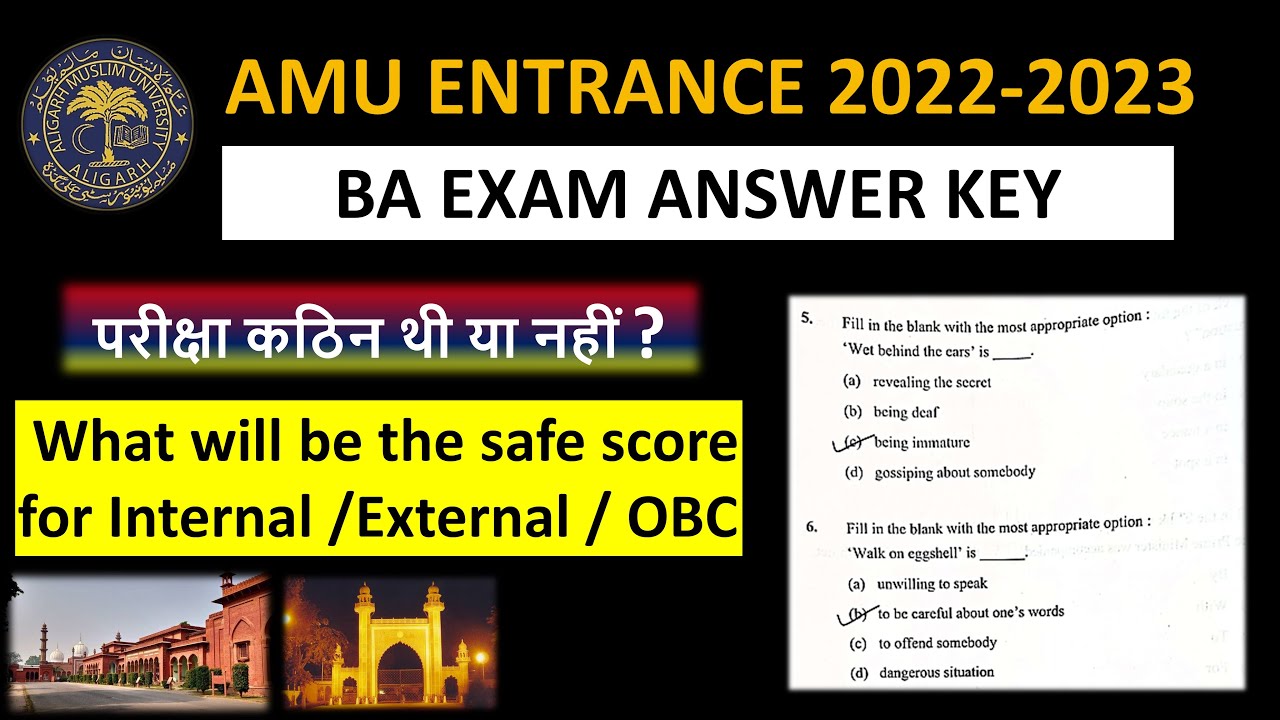 ANSWER KEY AMU BA ENTRANCE 2022 EXPECTED CUTT OFF YouTube answer-key-amu-ba-entrance-2022-expected-cutt-off-youtube