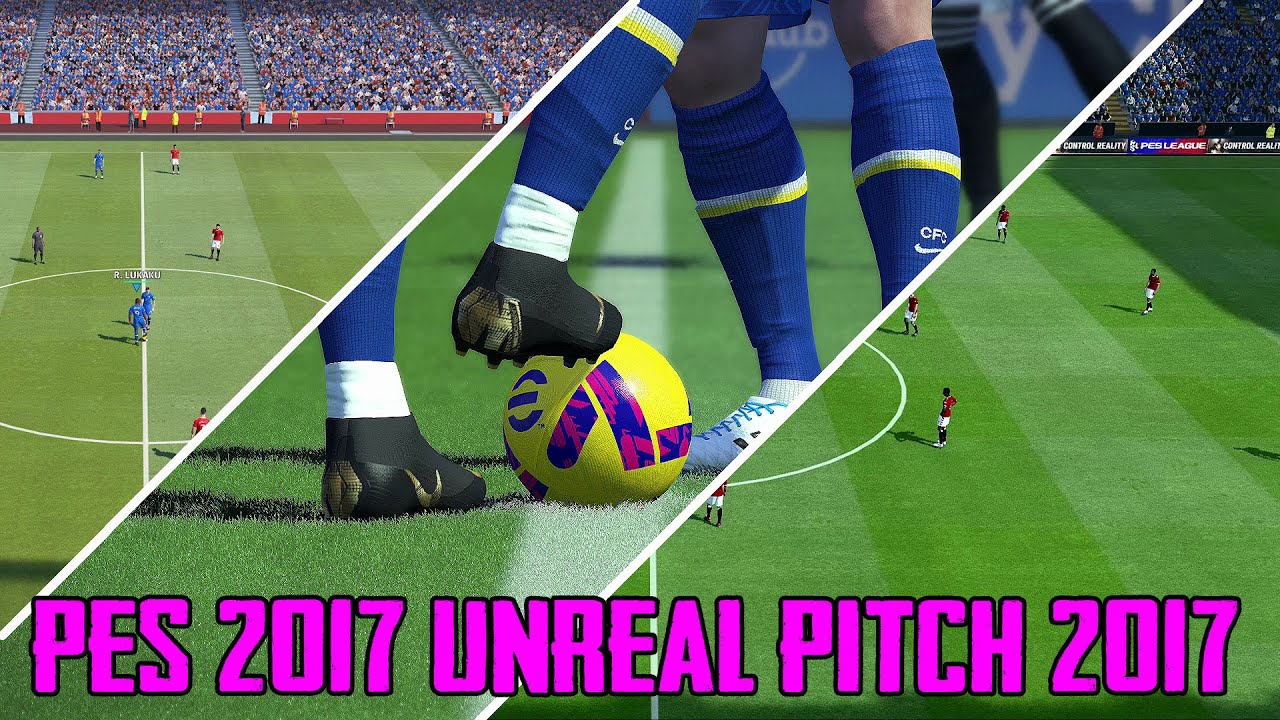 PES 2017 UNREAL PITCH MOD COMPATIBLE WITH ALL PATCH - YouTube