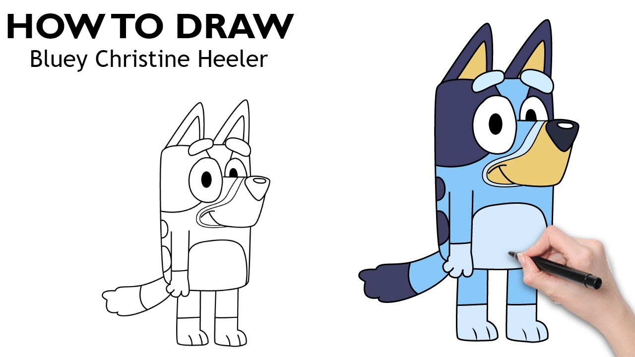 How to Draw Bluey Christine Heeler from Bluey Step by Step - YouTube