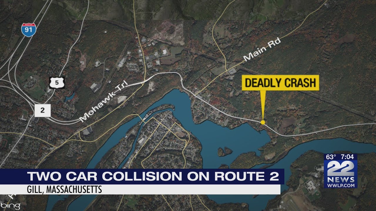 Athol woman dies in head-on collision on Route 2 in Gill - YouTube