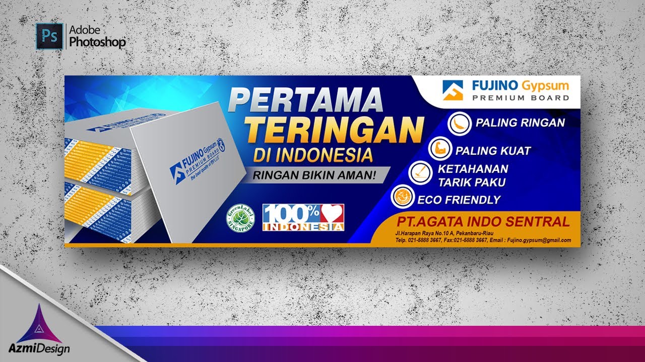 PHOTOSHOP TUTORIAL - Cara Mudah Desain Banner Papan Gypsum dengan ...