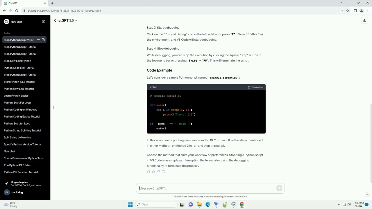 How To Stop Python Script In Vs Code YouTube How To Stop Python Script In Vs Code YouTube