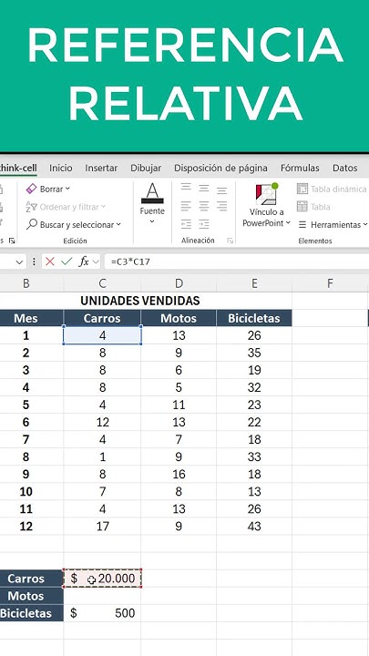 Referencia relativa en excel #exceltricks #exceltutorial #exceltips - YouTube