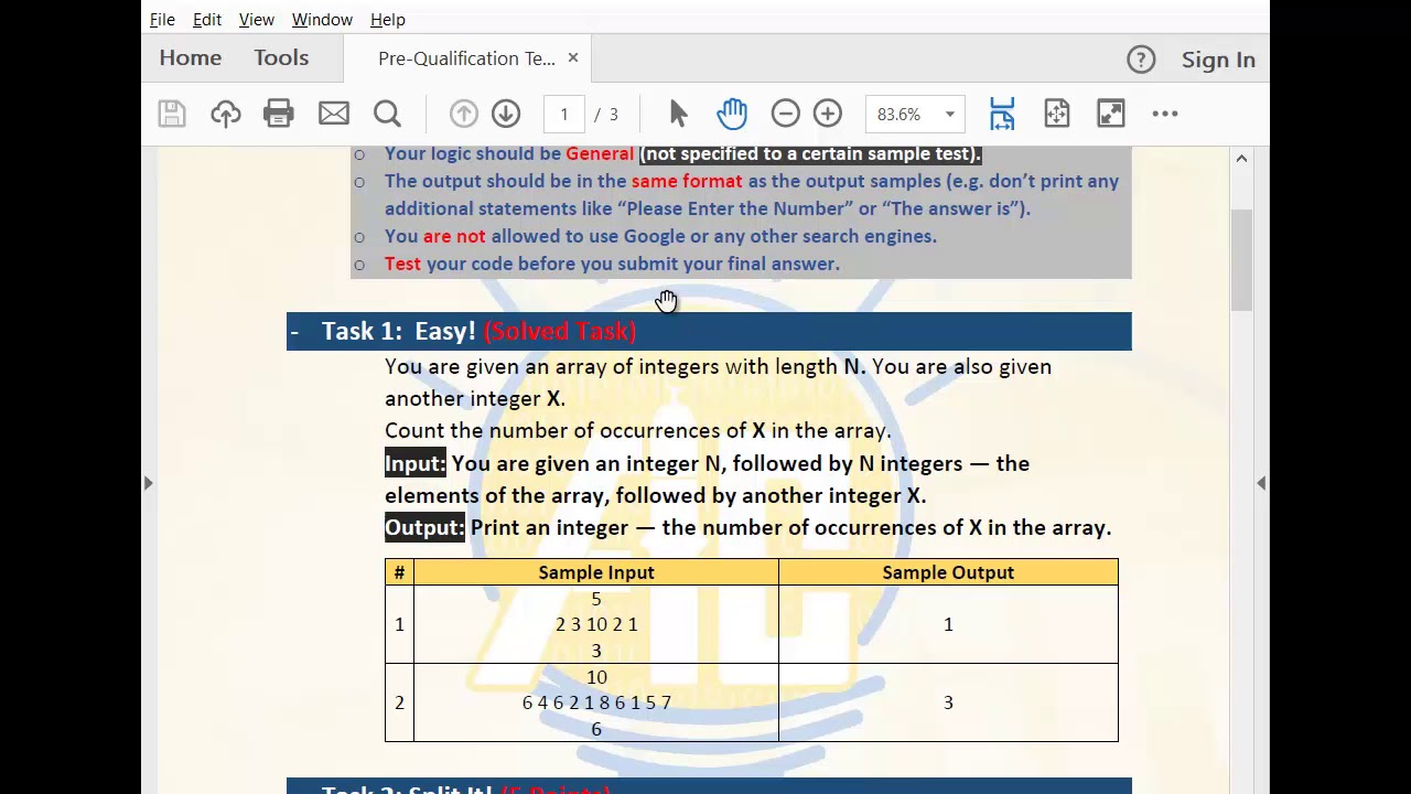 Pre-Qualification Test - YouTube
