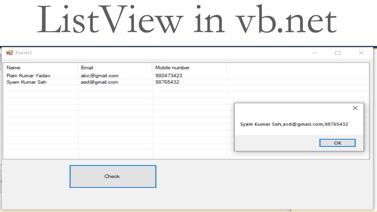10th class | ListView in vb.net | ListView in vb.net Windows application - YouTube