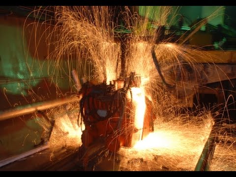 Steel rail flash butt welding and testing - YouTube