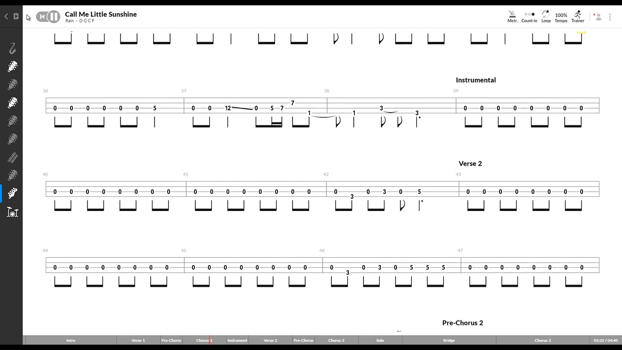 Ghost - Call Me Little Sunshine (Play Along Bass Tab) - YouTube