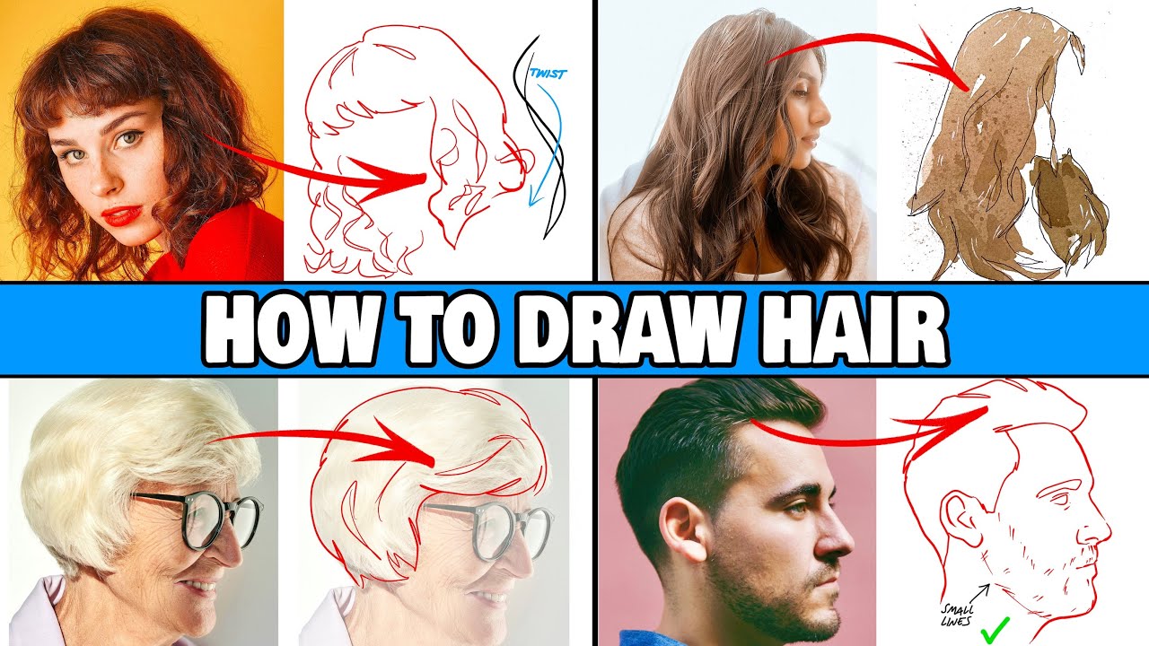 How To Draw Simple Hair With Ink | 10 EASY TIPS! - YouTube