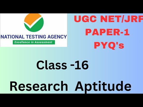 Class-16 UGC NET/JRF Paper-1 Research Aptitude PYQ's Series| Important ...