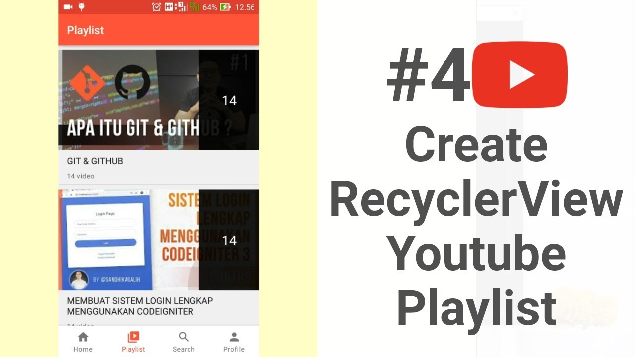 4 Youtube Api Create Recyclerview Youtube Playlist Youtube