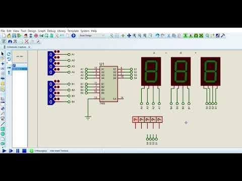 7483 4 Bit Adder using Proteus - YouTube