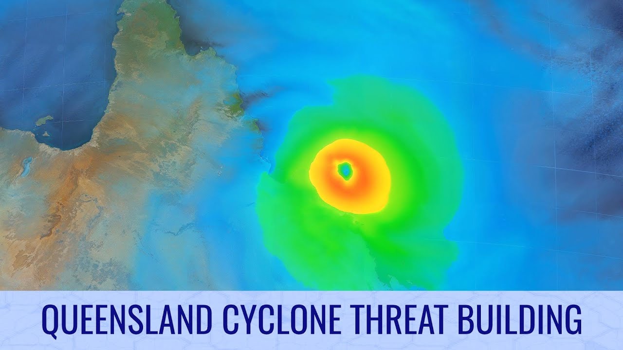 Powerful Cyclone Threat building for Queensland - YouTube