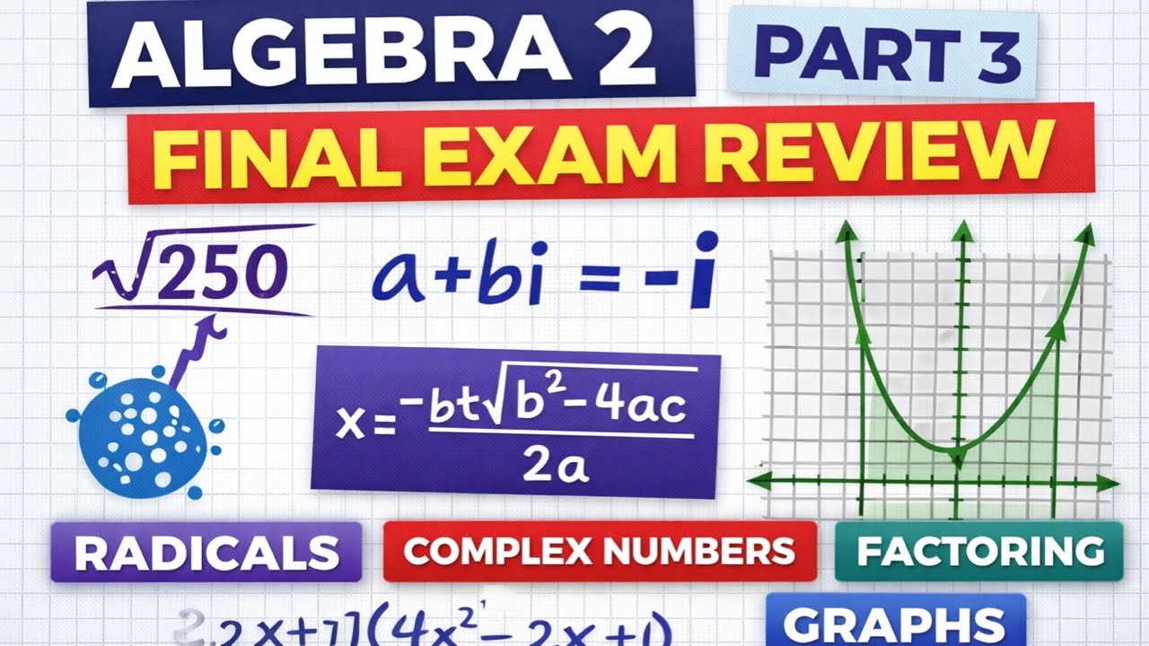 Algebra 2 Final Exam Review – Part 3 | Radicals, Complex Numbers ...