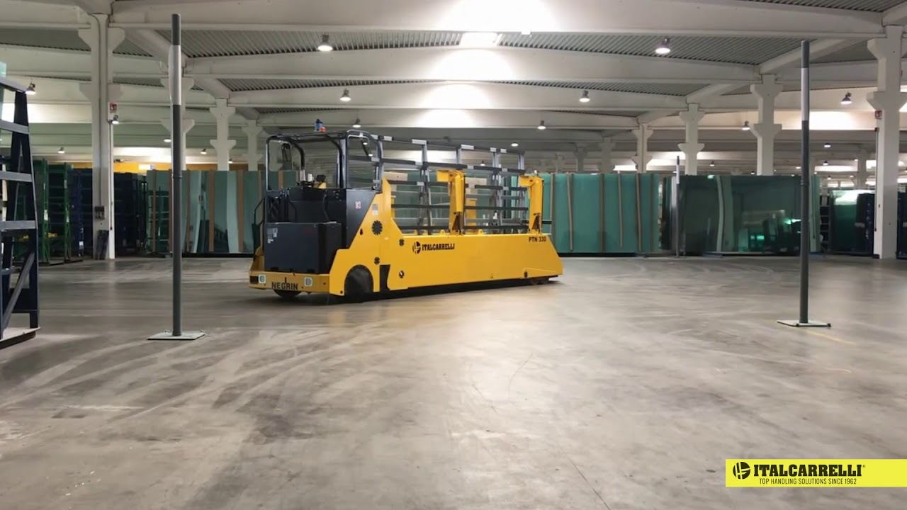 Automated Guided Vehicle - LGV for glass handling and storage - YouTube