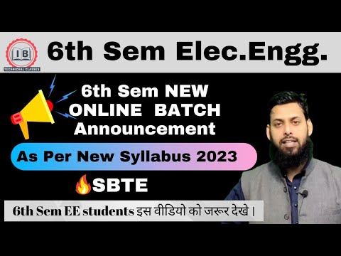 6th Sem EE New Online Batch Announcement | SBTE | Special Offer ke sath ...