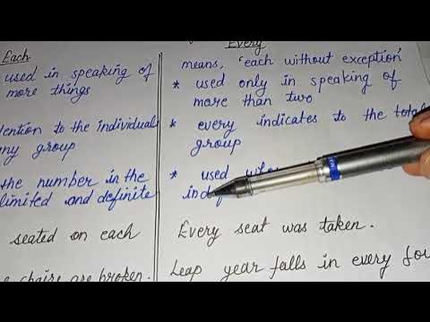 Difference between each and every/English grammar - YouTube